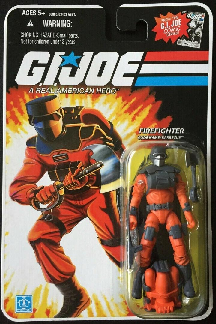 GI Joe 25th Anniversary BARBEQUE FIREFIGHTER Action Figure MOC ...