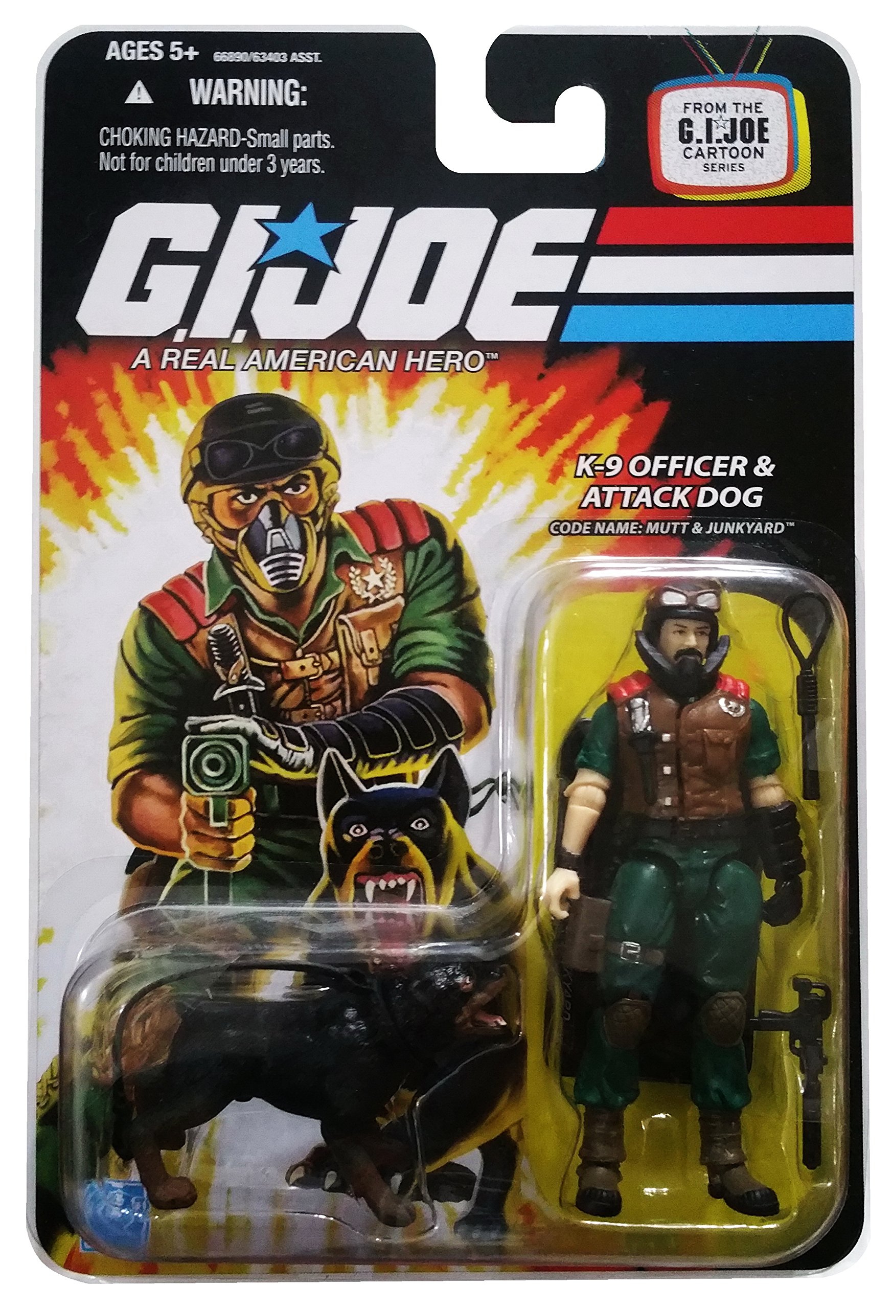 GI Joe 25th Anniversary K-9 OFFICER MUTT & JUNKYARD Action Figure MOC ...