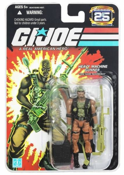 GI Joe 25th Anniversary HEAVY MACHINE GUNNER ROADBLOCK Action Figure ...